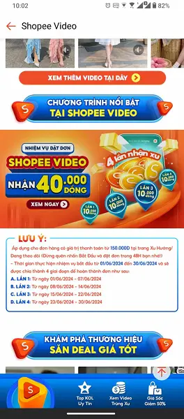 Cách mua hàng trên Shopee video săn voucher 50%
